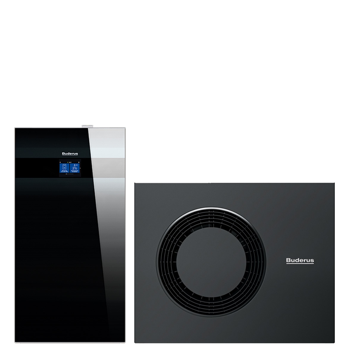 Buderus 7739624149 Luft-Wasser-Wärmepumpe Logaplus M WLW186i-12 AR TP70 mit integriertem ...