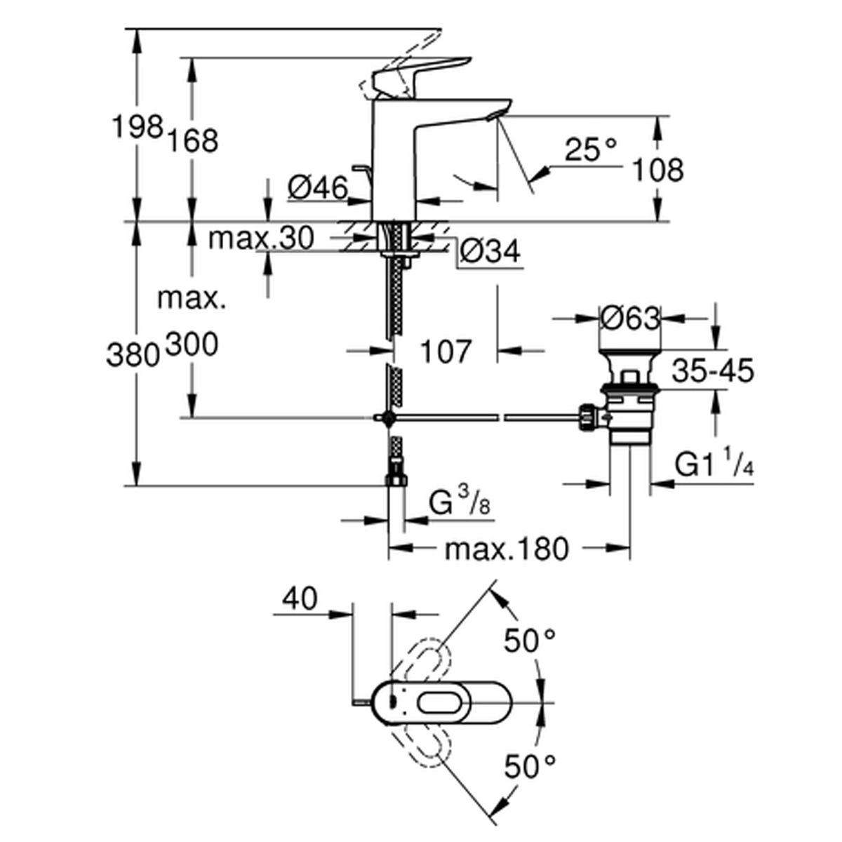 Grohe BauLoop Einhand-Waschtischmischer M-Size Chrom 23762001 ...