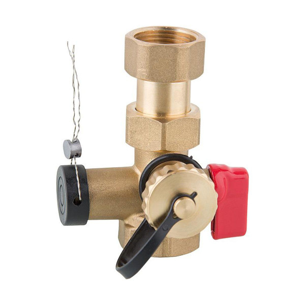 Messing-Kappenventil DN20 3/4" mit Plombiervorrichtung und KFE-Hahn ...