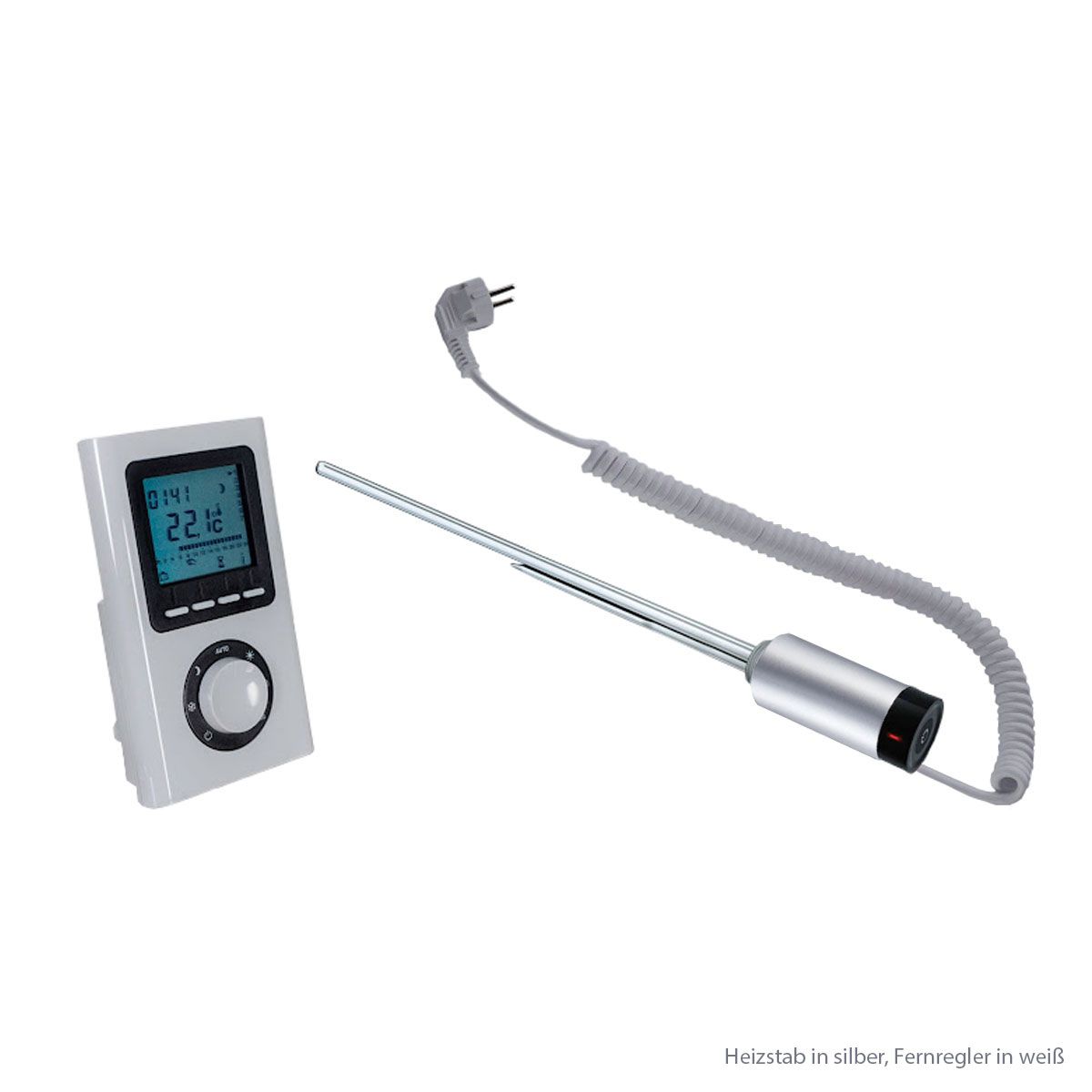 HSK Heizstab 4 mit Fernregler mit 600 Watt in silber 894600 ...