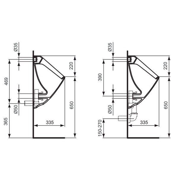 Ideal Standard Eurovit Absaugeurinal inklusive Befestigung K553801 ...