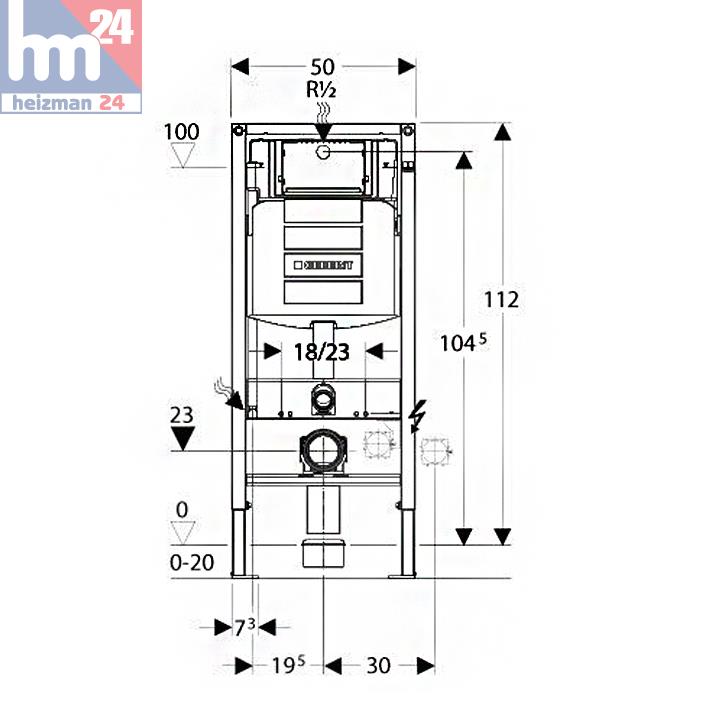 Geberit Duofix UP320 Wand-WC-Montageelement mit Betätigungsplatte Sigma ...