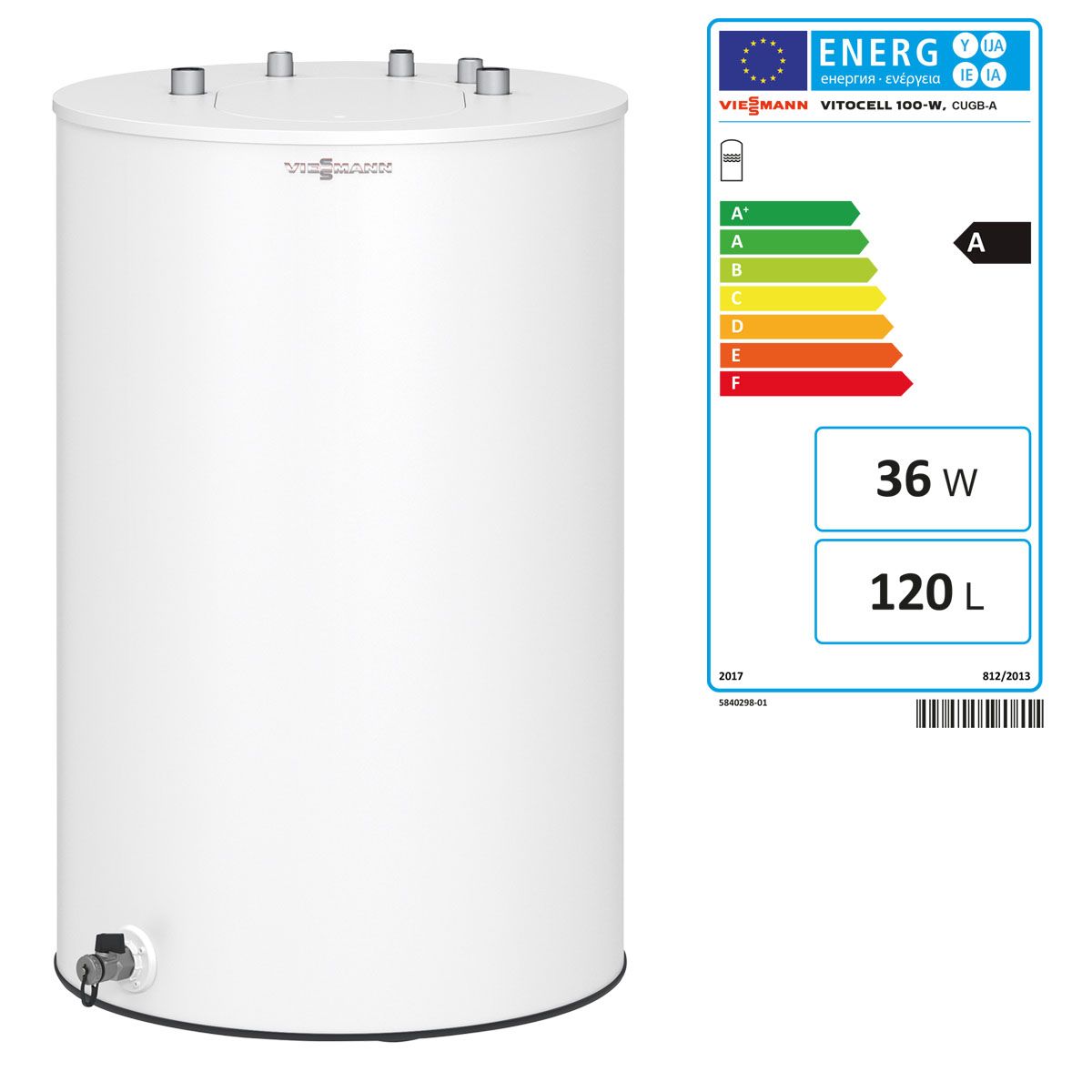 Viessmann Vitocell 100-W Typ CUGB-A 120 Liter Speicher Trinkwasserspeicher Z018460 | Heizman24 ...