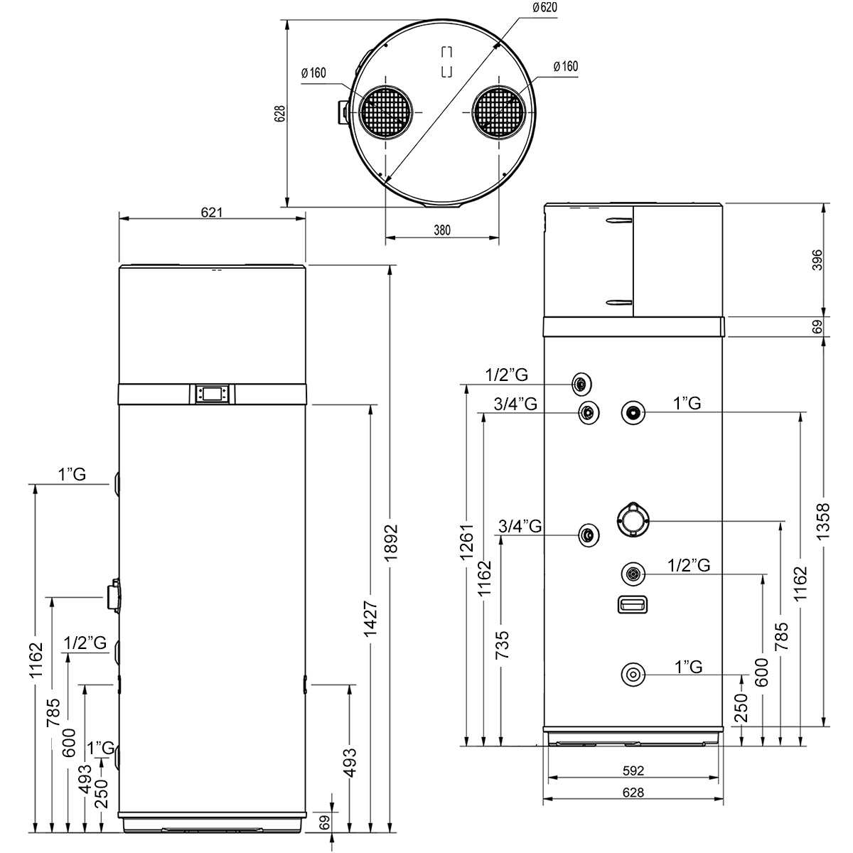 Daikin Altherma M HW Brauchwasser-Wärmepumpe 260L EKHHE260CV37 ...