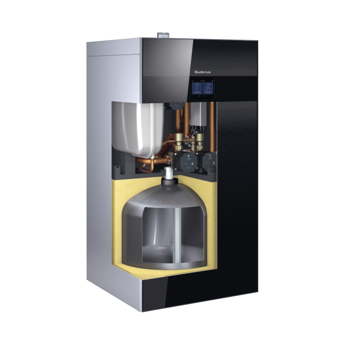 Buderus 7739624149 Luft-Wasser-Wärmepumpe Logaplus M WLW186i-12 AR TP70 mit integriertem ...