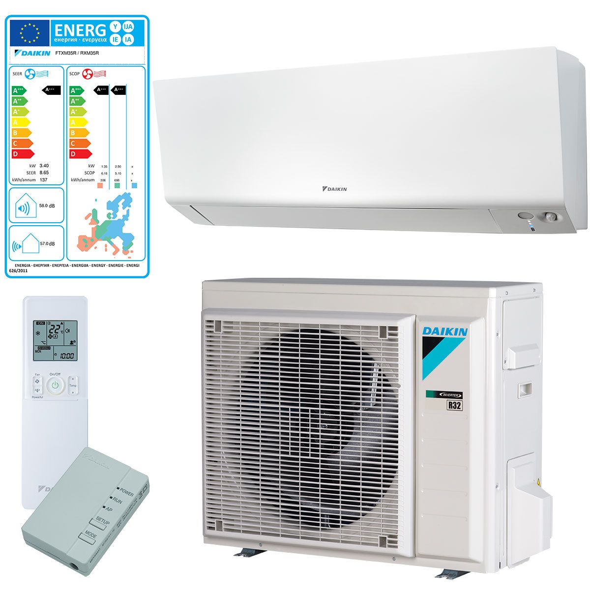 Daikin Perfera 2.0 Klimaanlagenpaket Mono Split 3,4kW | Heizman24 - Handel für Haus- und ...
