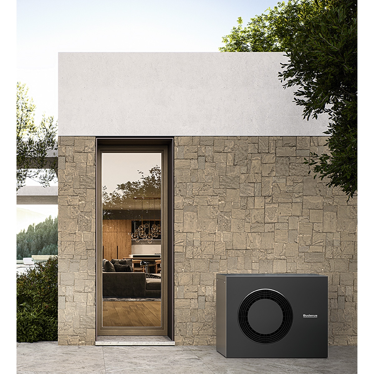 Buderus 7739624144 Luft-Wasser-Wärmepumpe Logaplus M WLW186i-10 AR E mit integriertem Heizstab 9 ...