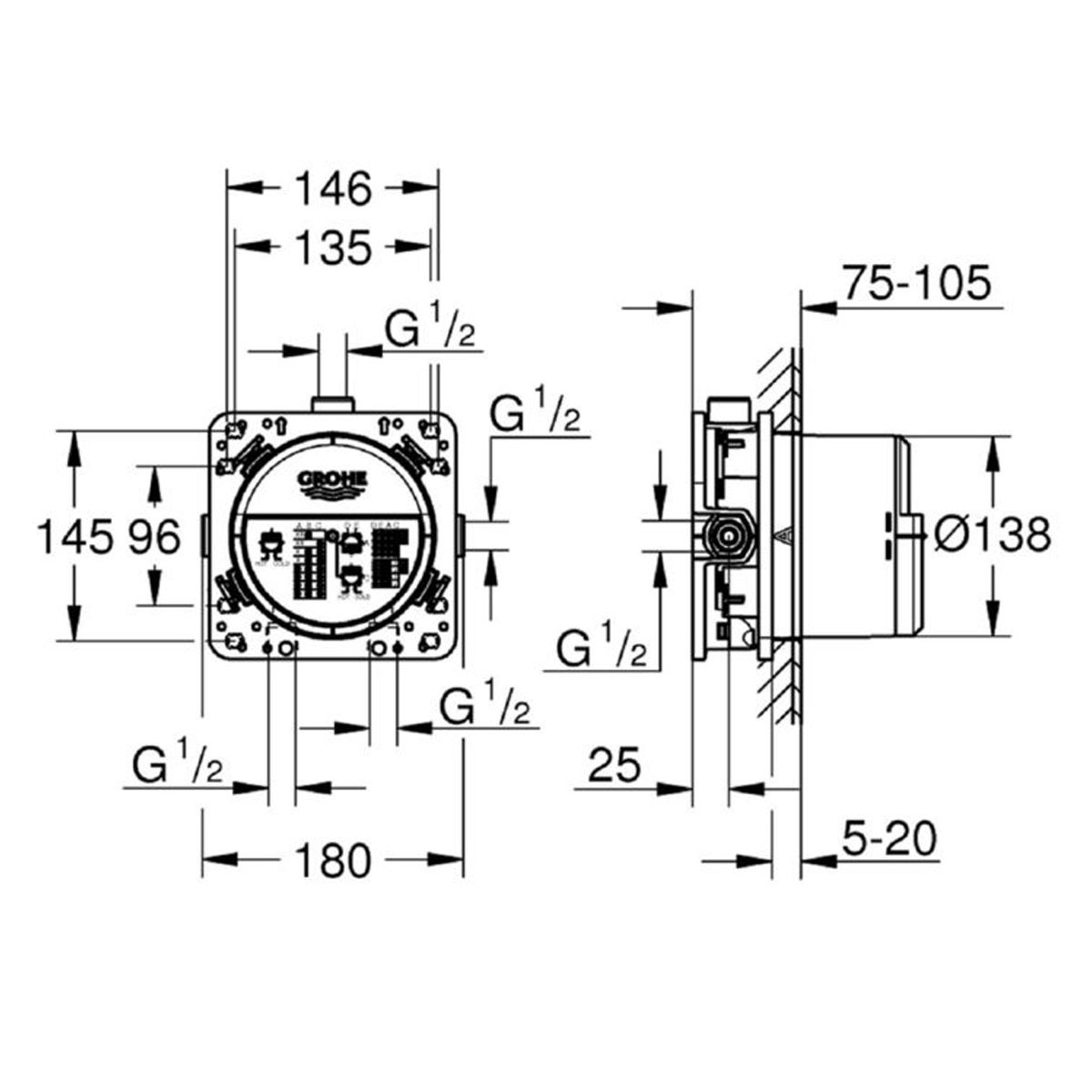 Grohe Lineare Einhand Wannenbatterie 24064001 inkl. Rapido Smartbox 35600000 | Heizman24 ...