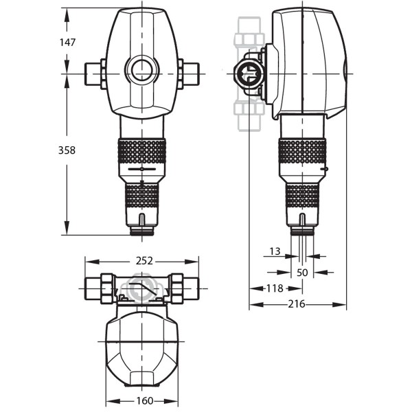 JUDO Speedy-Express Control JSY-EC 1 1/2" Rückspül-Schutzfilter 8070676 ...