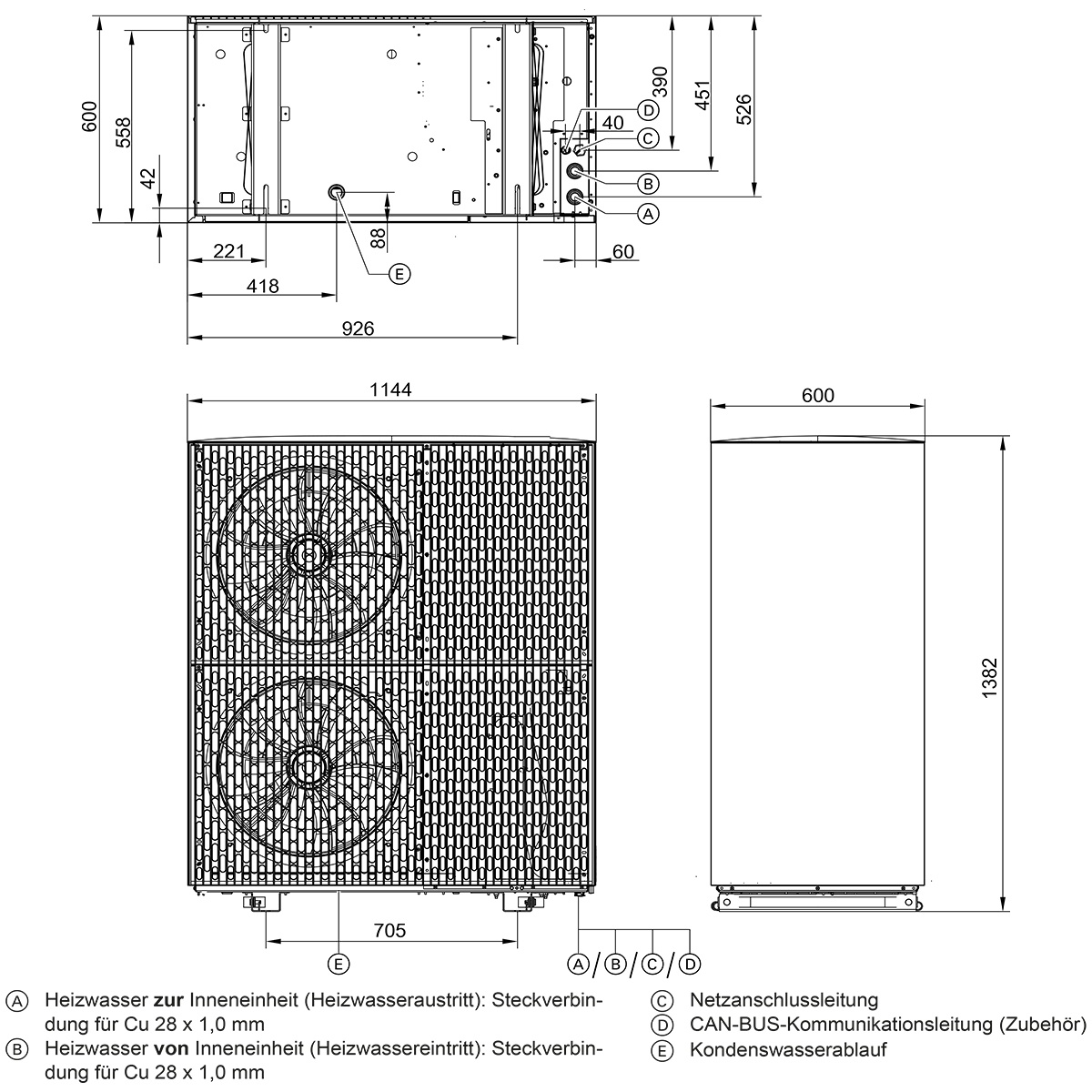 Viessmann Vitocal 252-A Split-Luft-Wasser-Wärmepumpe 11,1kW Z025109 ...