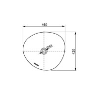 TOTO Aufsatzwaschtisch TA Aufsatzbecken 460 x 420 mm L4704E mit ...