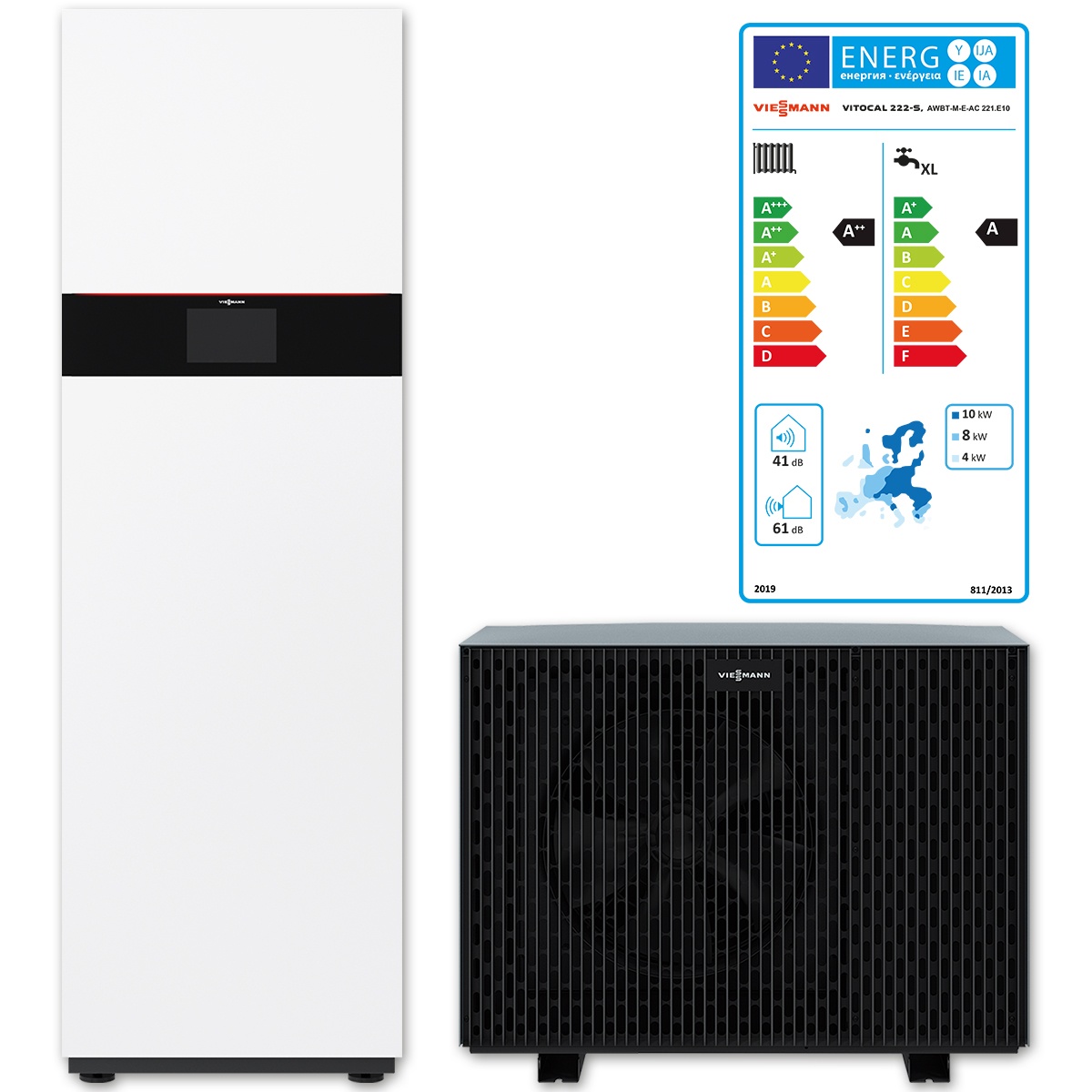 Viessmann Vitocal 222-S Split-Luft-Wasser-Wärmepumpe 10kW Z025130 ...